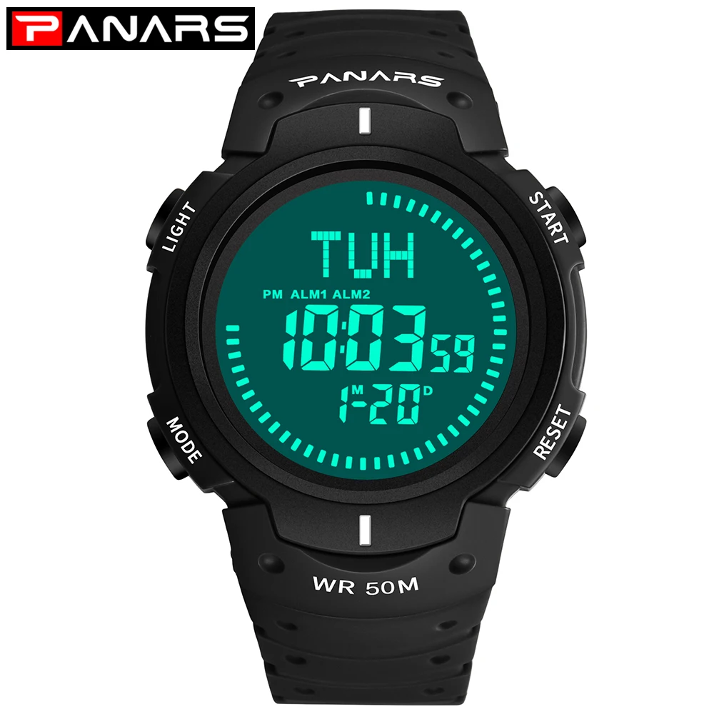 Outdoor Sport Digital Men Watch Compass Electronic led Wrist Watches ...