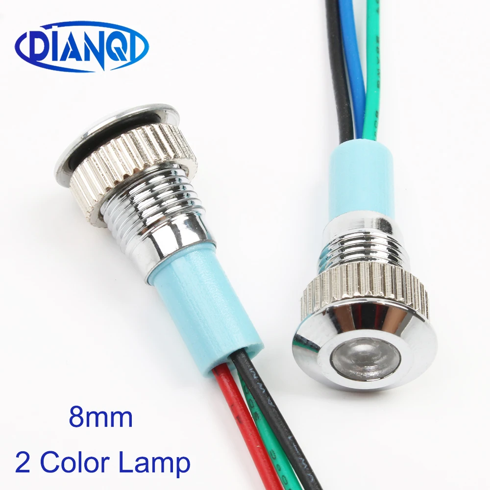 Led Metal Indicator Light 8mm Waterproof Signal Lamp Dot Light With ...