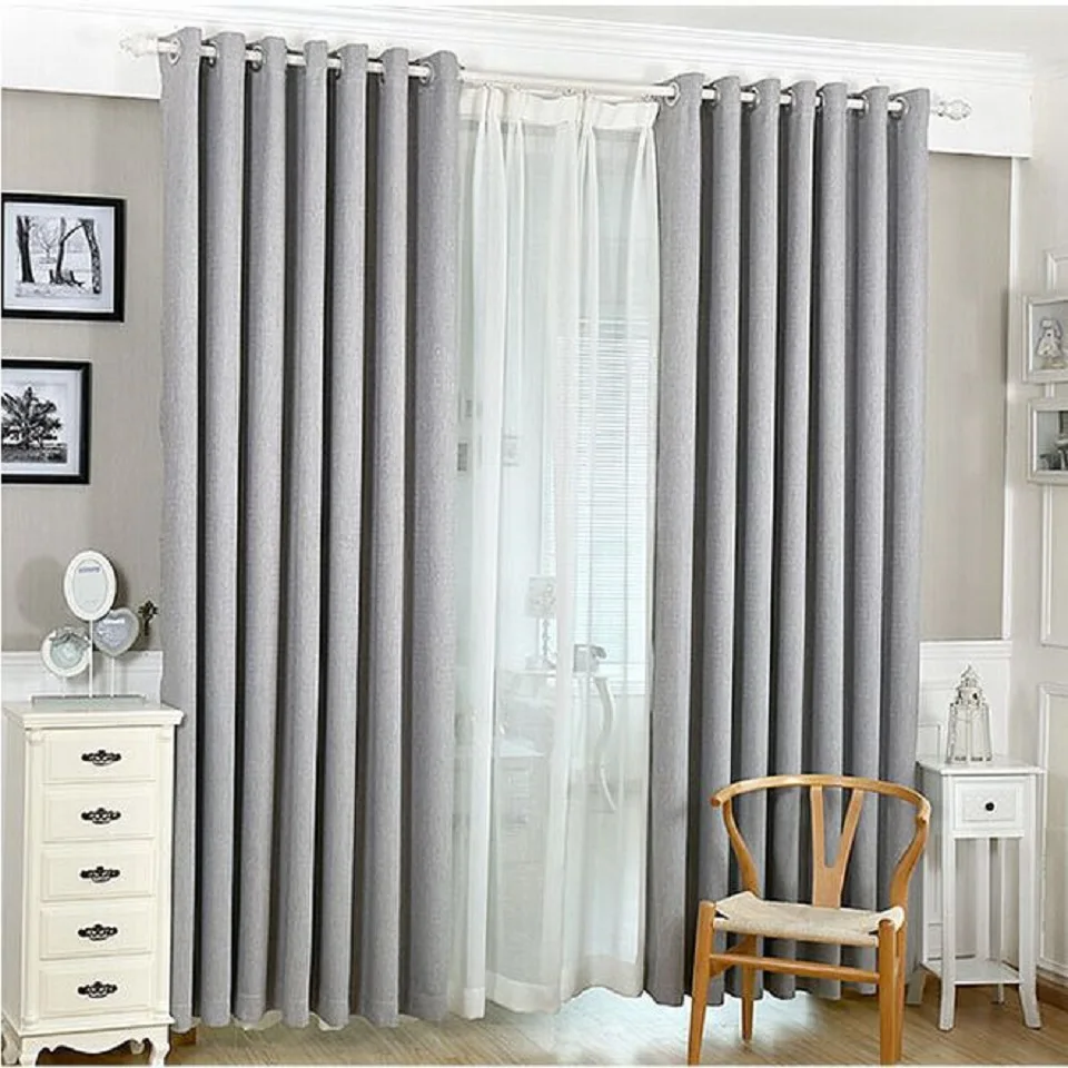 1Panel Solid Blackout Curtains Window Curtain Kitchen Shading ...
