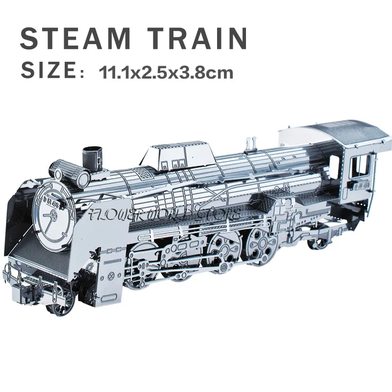 Model trains 3D puzzle 3D metal model DIY Steam locomotive Jigsaw ...