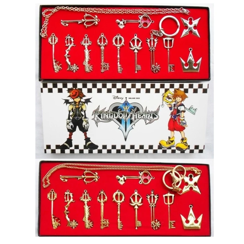 Kingdom Hearts 2 II Keyblade KeychainPendant Neck lace Set Box 12pcs ...