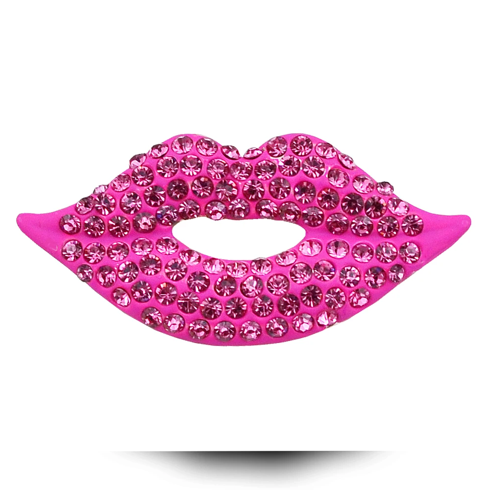 B053 Sexy Lip Brooch For Women Gold And Silver Color Rhinestone Brooch ...