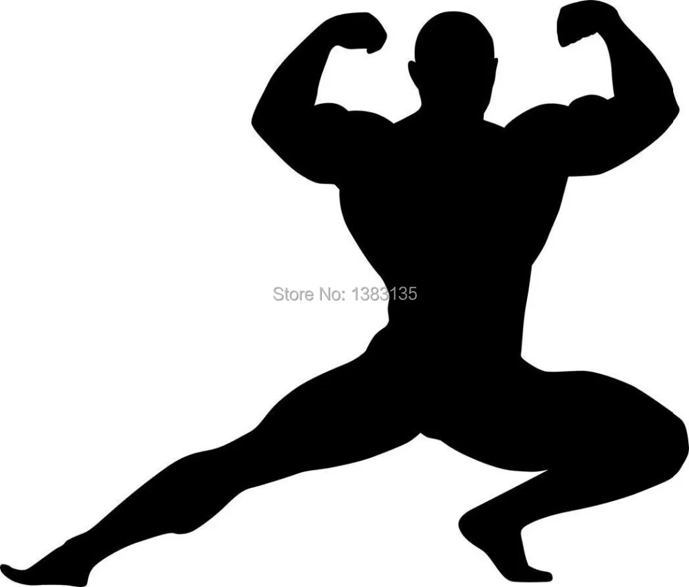 Body Builder Klasik Pose Silhouette jendela mobil stiker vinyl stiker ...