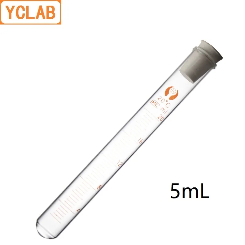 Yclab 5ml Test Tube Glass With Graduation Rubber Or Silica Gel Stopper ...