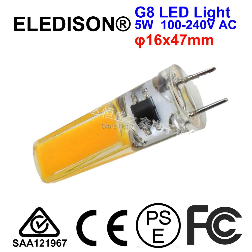 G8 GY6.35 LED Light Bulb 5W Dimmable 110V 120V 220V 230V 240V AC COB ...