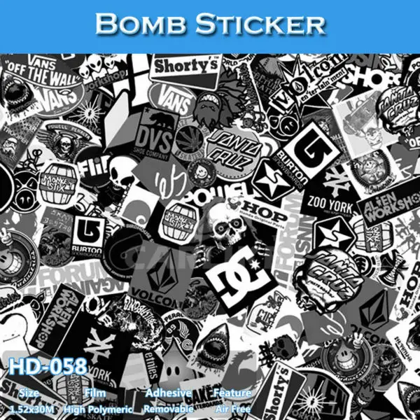 HD 058 Air Bubble Free Fashion Full Color Printing Car Bomb Sticker ...