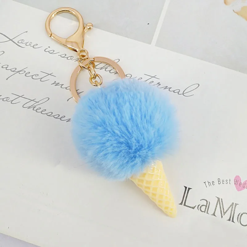 Rabbit Fur Puff Keychains - 15 Colors to Choose From! Cute and Fun Ice ...