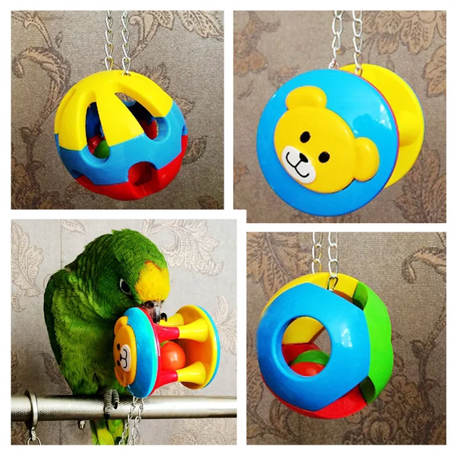 Pet Bird Bites Toy Parrot Chew Ball Toys For Parrots Swing Cage Hanging ...