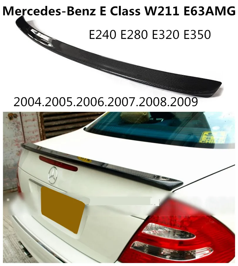 Carbon Fiber Spoiler For Mercedes Benz E Class W211 E63AMG 2004 2009 ...
