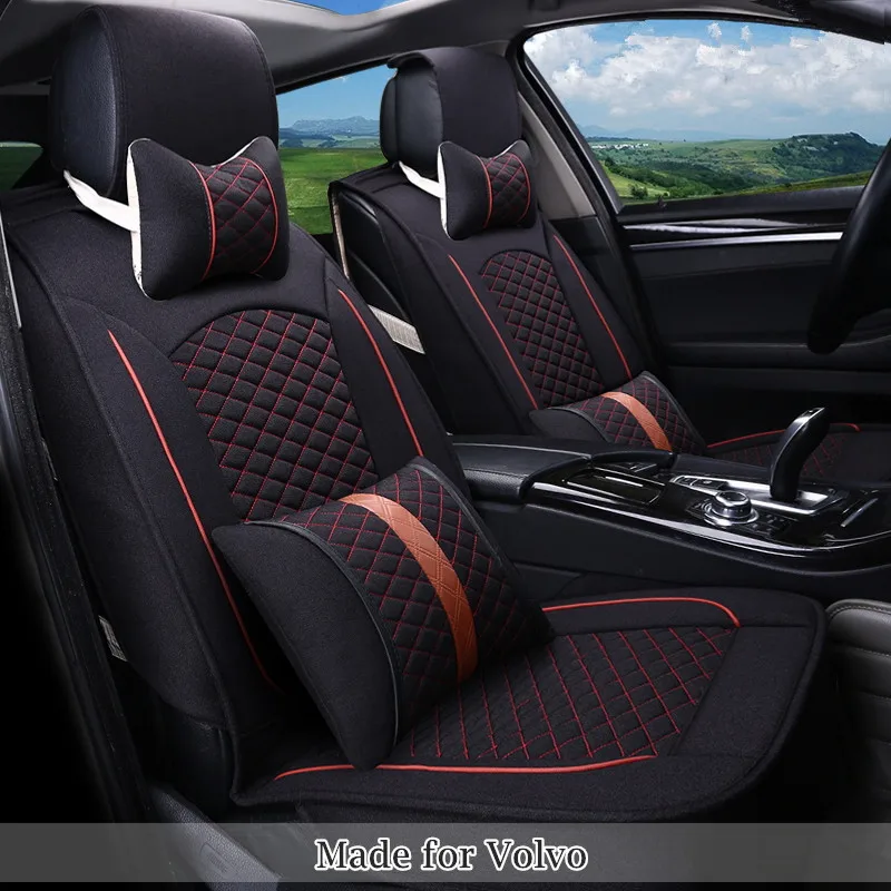 Linen Flax Breathable Seat Covers for Volvo XC90/60 S90/80 S60/L V60/40 ...