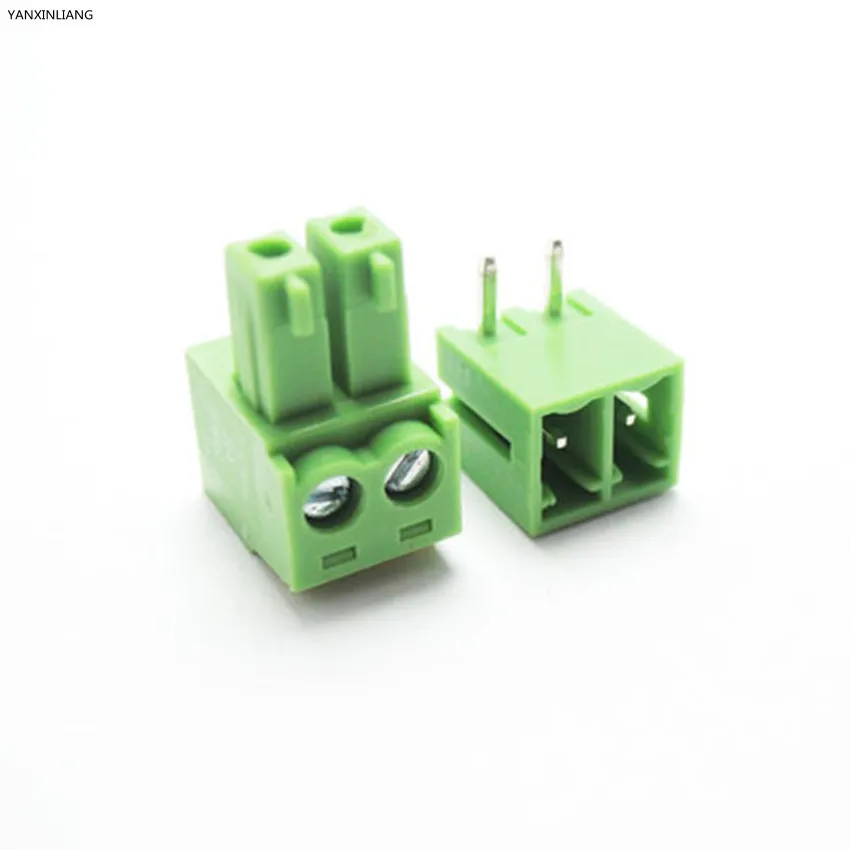 10 sets 3.81 2pin Right angle Terminal plug type 300V 8A 3.81mm pitch ...