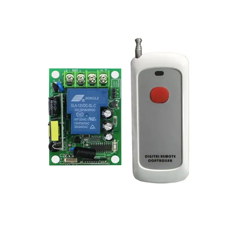 Rf Wireless Ac85v 110v 220v Remote Control Light Switch 1 Ch 30 A Relay ...