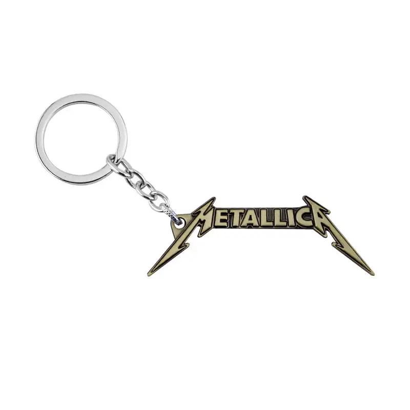 Rock Band Series Jewelry Popular Band Metallica Letter Keychain Silver ...