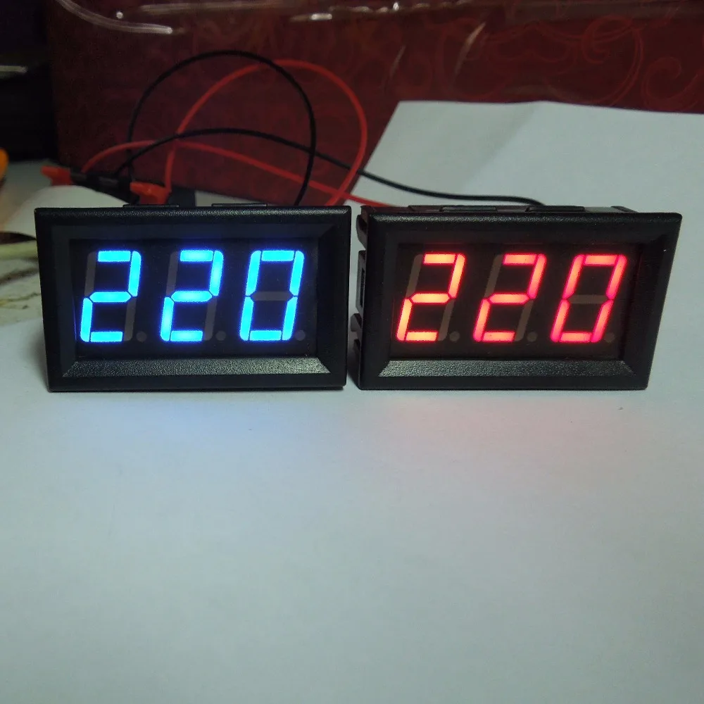 YB27A Blue 0.56" Digital LED Display AC 30-500V Voltmeter Voltage Volt ...