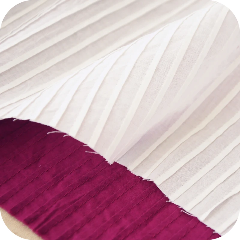 Tucker pleat 100 fold pure cotton shirt cloth dress cloth material ...