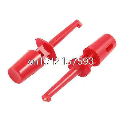 10 X Spring Loaded Smd Ic Test Hook Clip Red For Multimeter Lead Cable ...