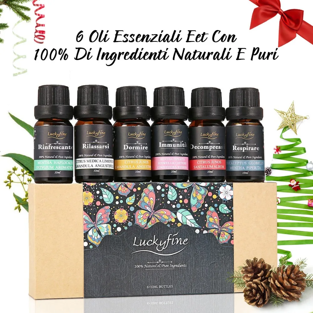6pcsset 100 Pure Natural Essential Oil Blend T Set Organic Body Massage Relax Aromatherapy