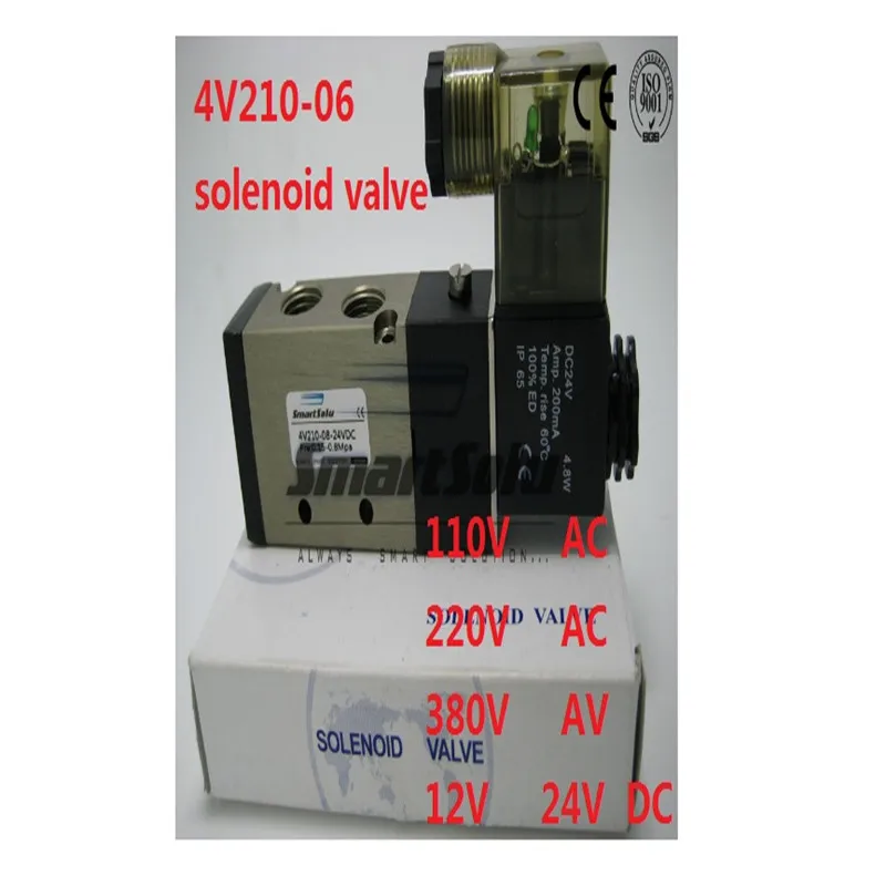 Free shipping single coil solenoid valve 4V210 06 Port 1/8" BSP 12V DC ...