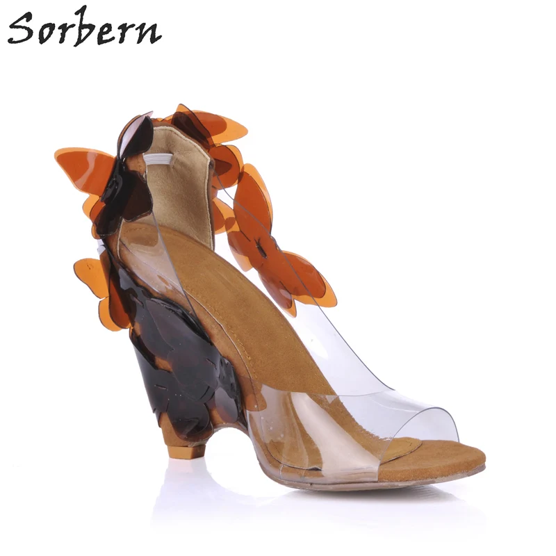 Sorbern Transparent Pvc Women Wedge High Heels Plastic Shoes Women Open ...