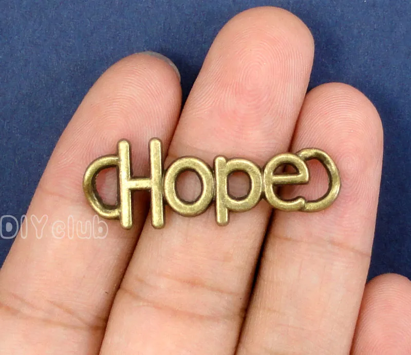 40pcs Antique Bronze Hope Connector Charms 37x13mm|charm charm|hope ...