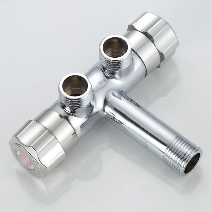 G1/2 Three-way Triangle Valve One Into Two Out Double Water Angle Valve ...