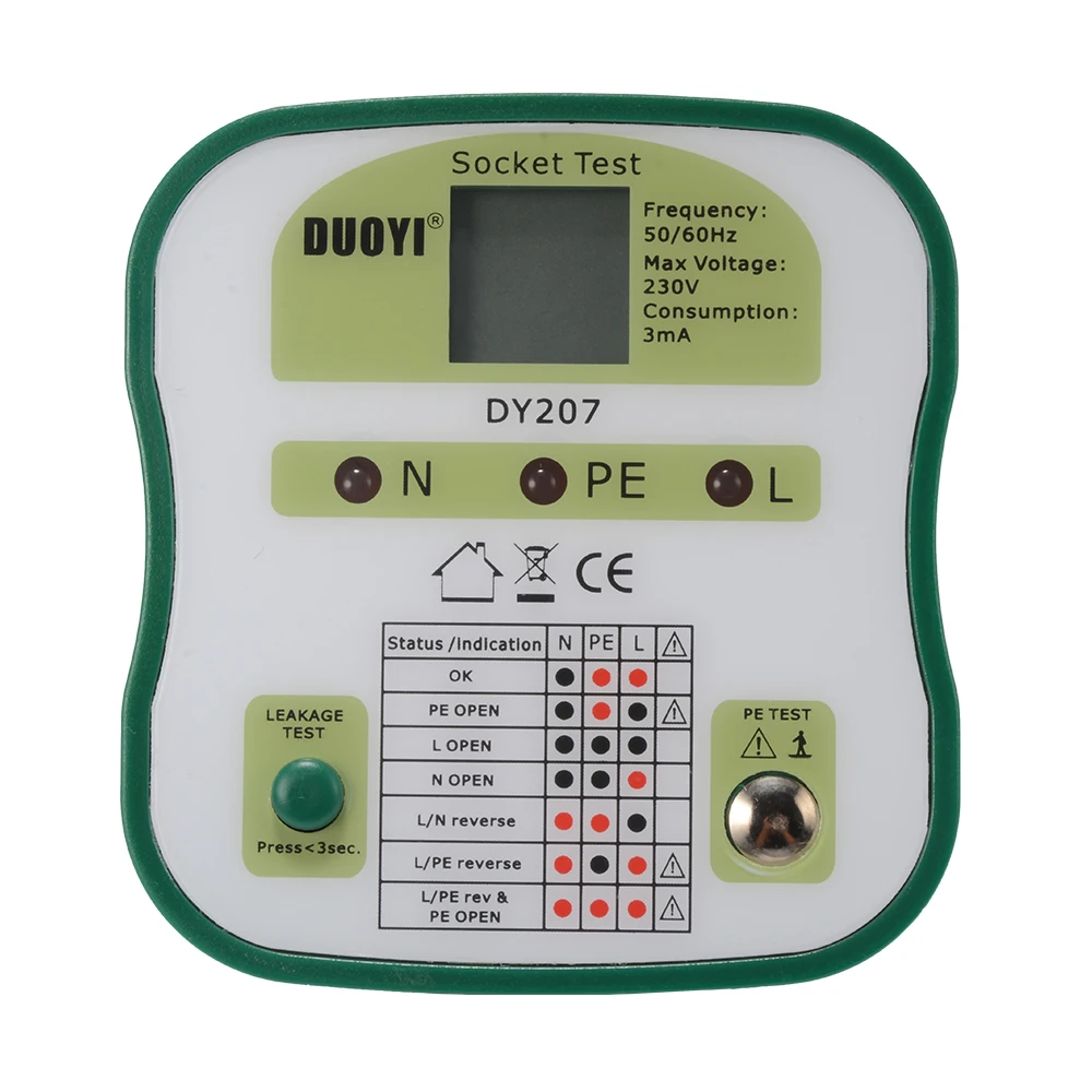 Electrical Power Socket Tester Polarity Checker Outlet Safety Testing ...