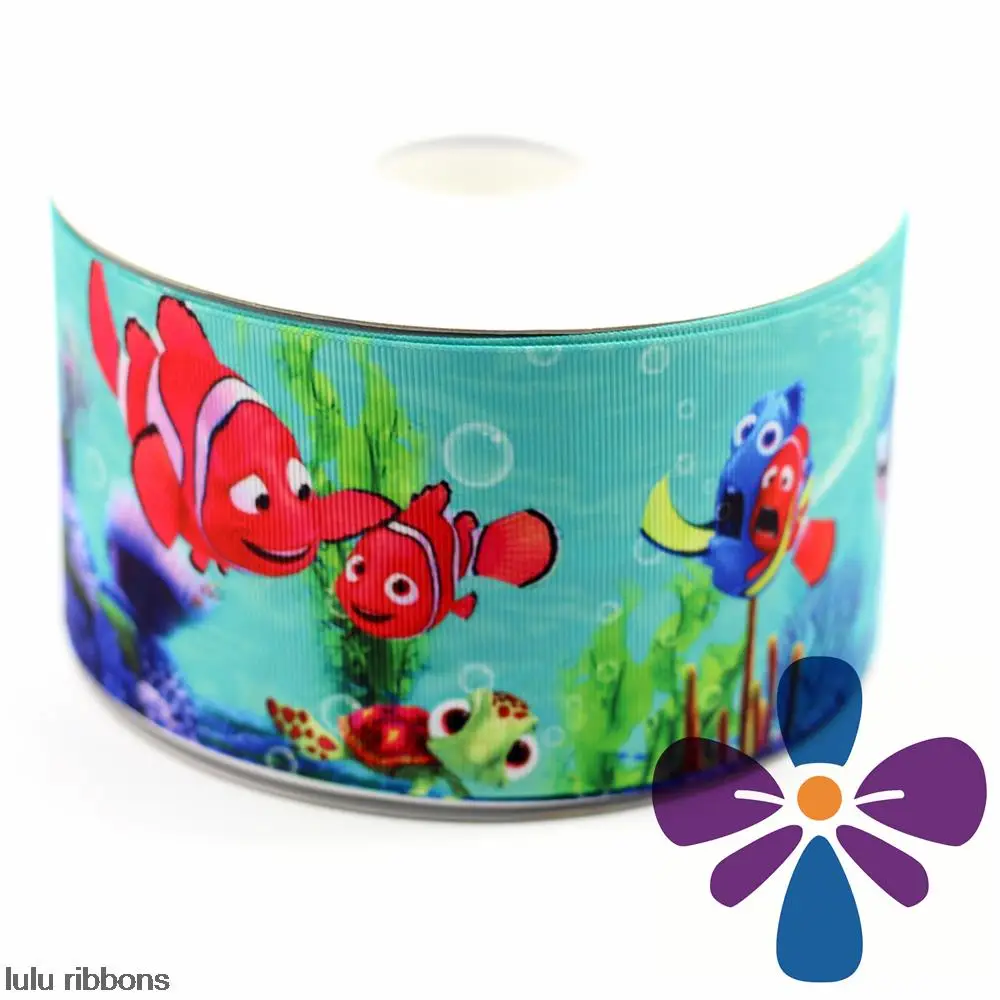 6mm 75mm Dory Marlin Nemo Printed Grosgrain Ribbon/Elastic Band DIY ...