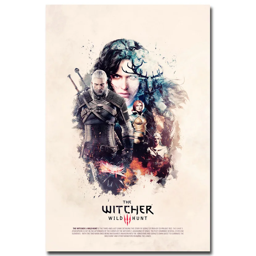 The Witcher 3 Wild Hunt Art Silk Fabric Poster Print 13x20 24x36 inches ...