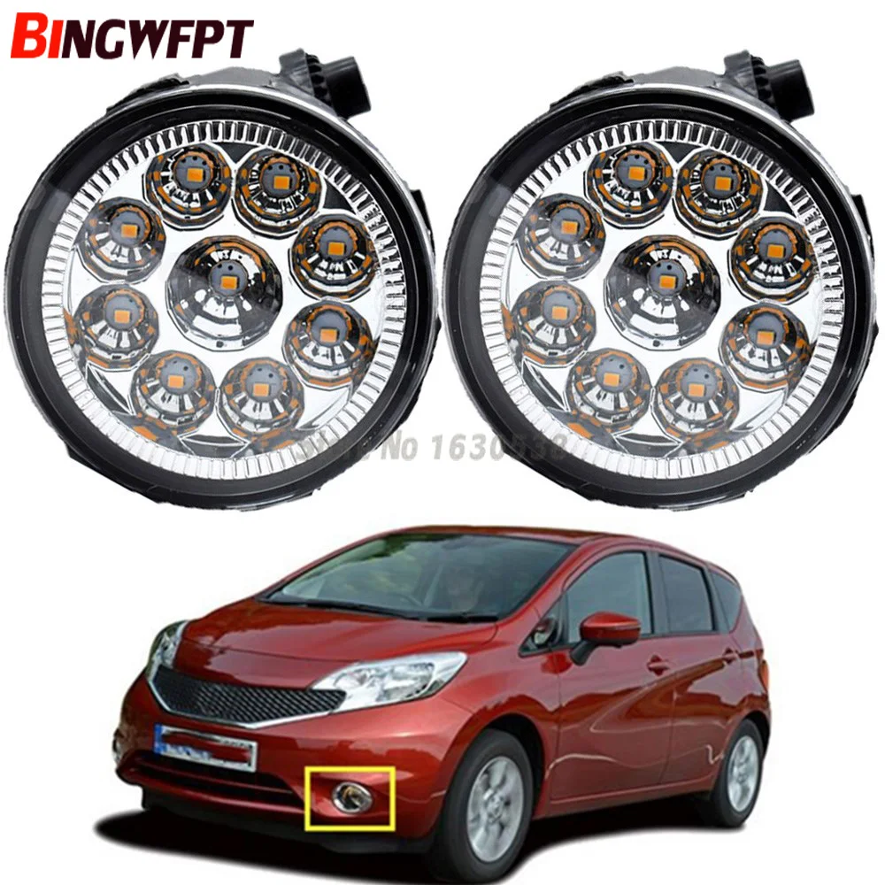 1 Pair Car Left + Right Fog Light LED Light Halogen Lamp For Nissan ...