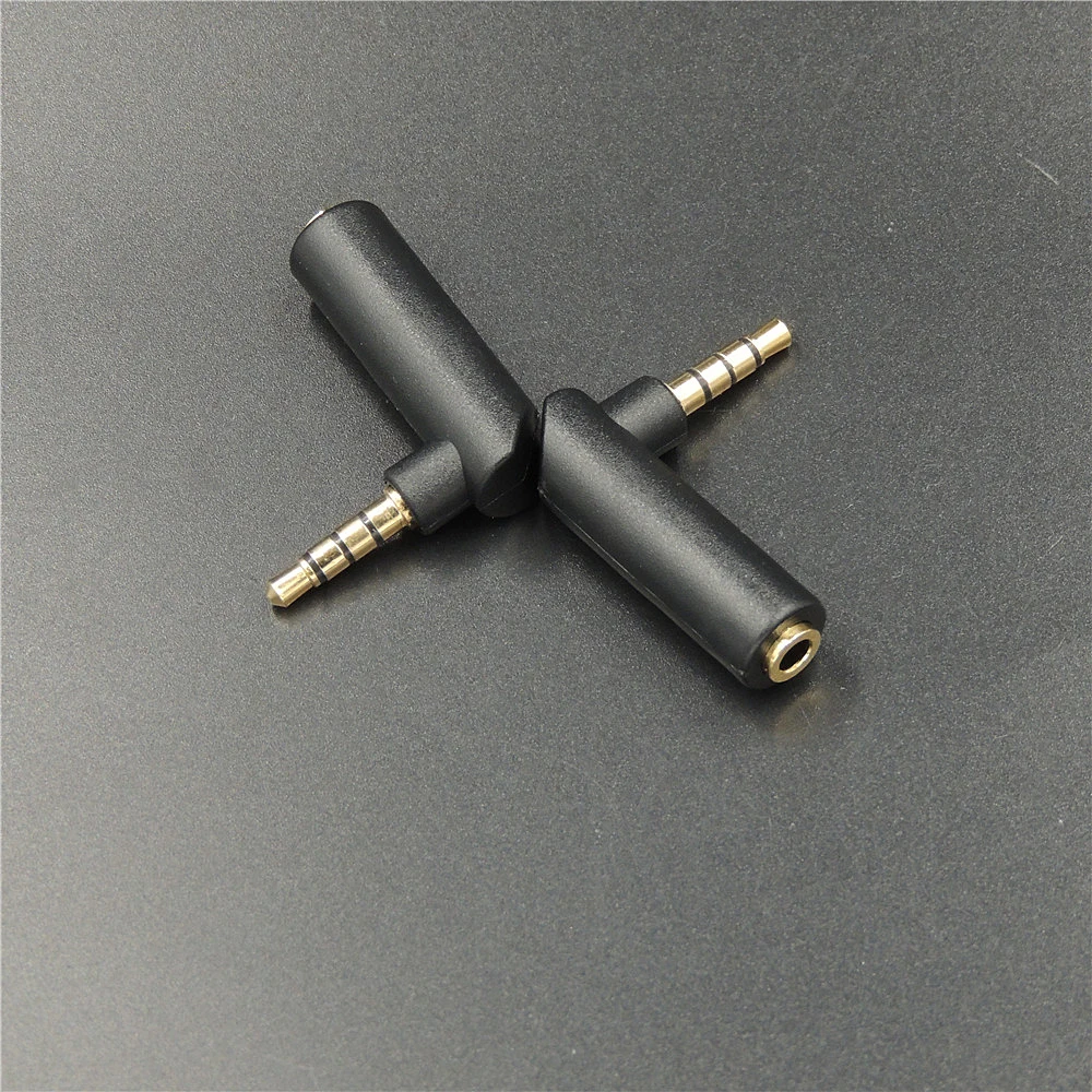 L Shaped Right Angle 3.5mm 4 pole Male To Female Audio Stereo Plug ...