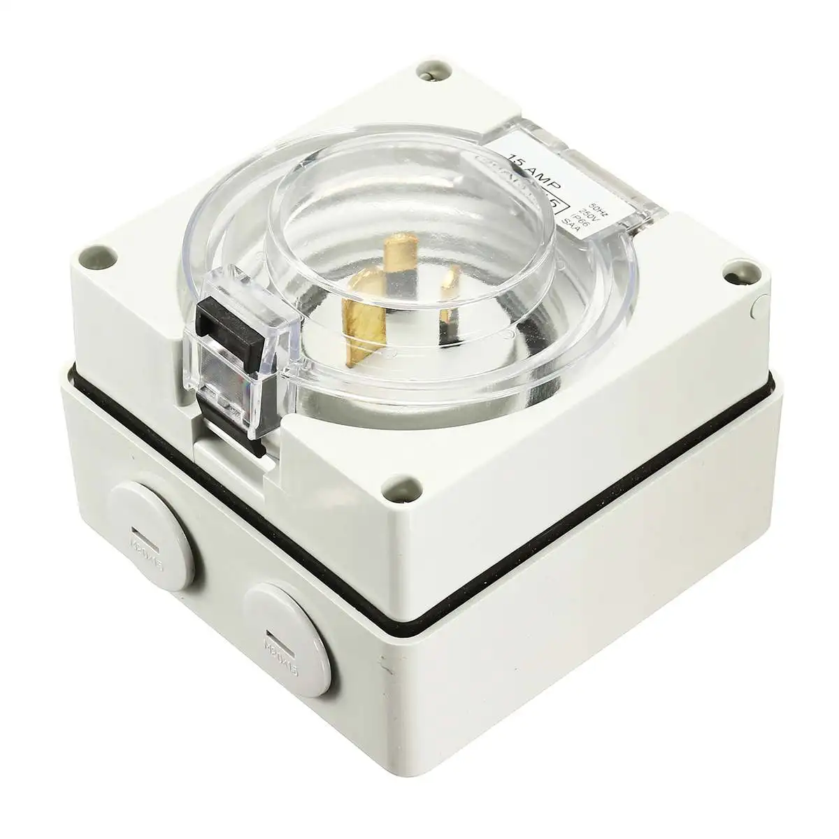 15A 250V IP66 Waterproof Power Inlet Socket Industrial Electrical Plug ...
