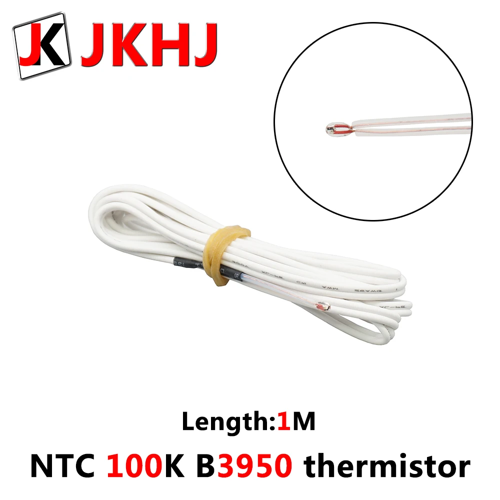 3D Printer hotend Parts NTC 100K B3950 Thermistor Glass sealed type 1% High accuracy Temperature ...