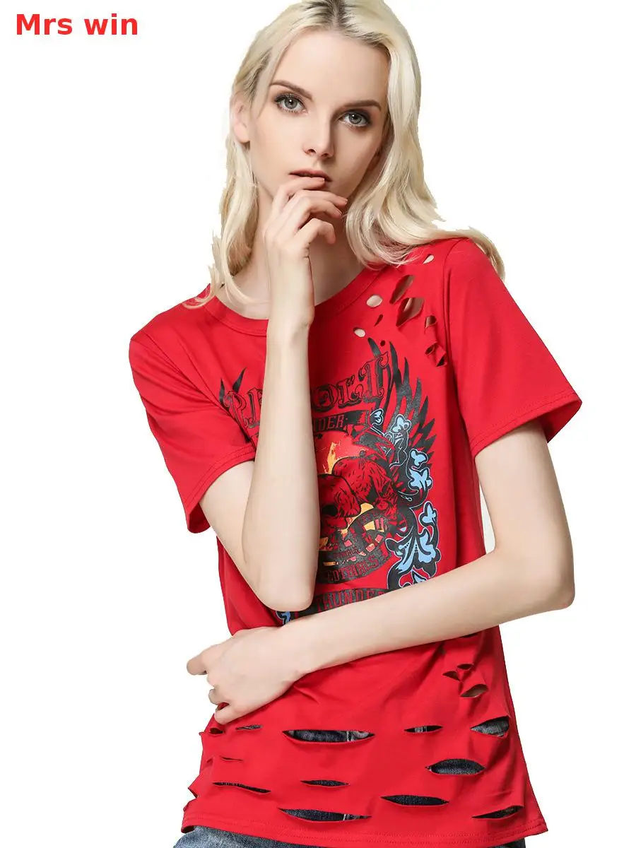 Mrs win Punk Skull T shirt Goth Gothic Rock Hip Hop T Shirt Punk ...