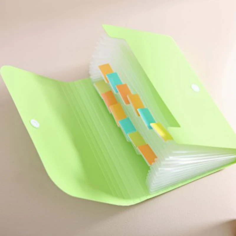 다채로운 A6 아코디언 스타일 미니 계산서 영수증 파일 문서 가방 파우치 폴더 카드 홀더 주최자 파일 홀더 4 색상file