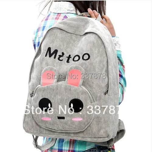 Free shipping New cute cartoon bunny school bags for teenage girls ...
