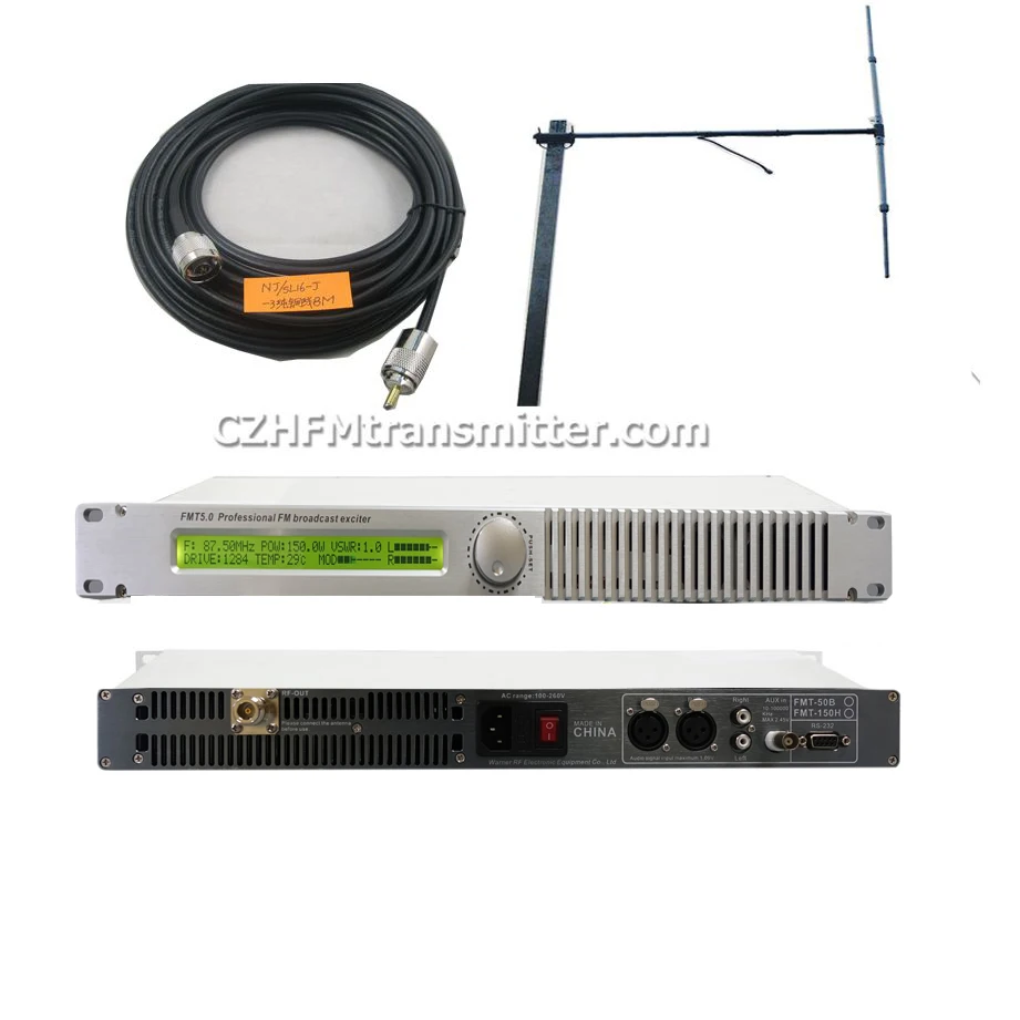 0 50W PLL transmisor FM profesional 87 108Mhz DP100 KIT de antena ...