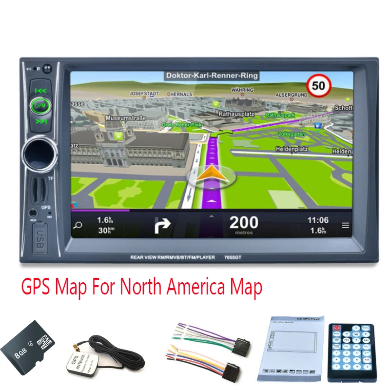 6.6" Car MP5 Player Car GPS/ BT/FM/USB/AUX Stereo Radio build in North ...