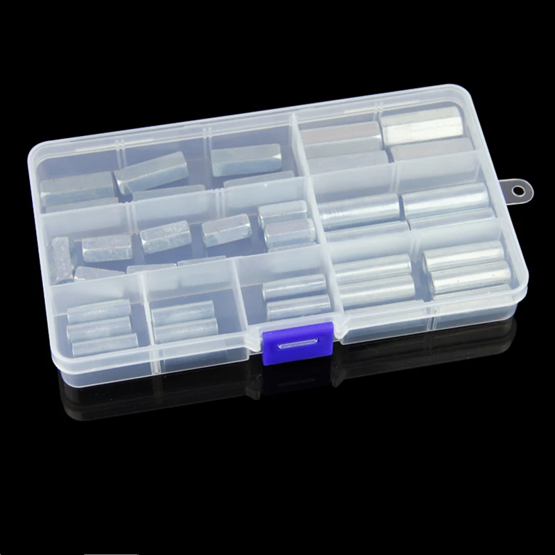 40pcs-Galvanized-extension-nut-Long-hex-nut-and-round-nut-set-M6-M8-M10 ...