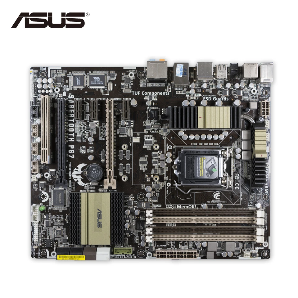 Original Used Asus SaberTooth P67 Desktop Motherboard P67 LGA 1155 DDR3 ...