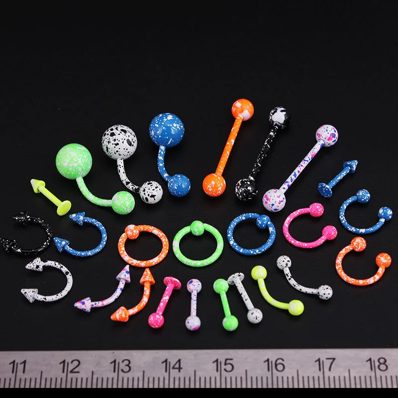 Wholesale 10pcs Lot Mix Colour Body Piercing Stainless Steel Eyebrow ...