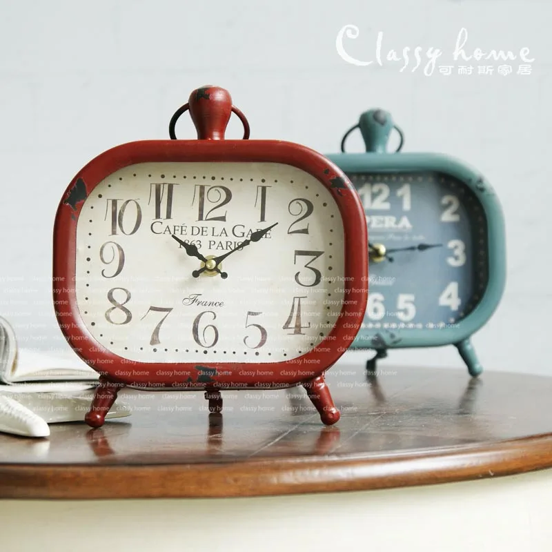 Markor American country style wrought iron garden LeBron clock European ...