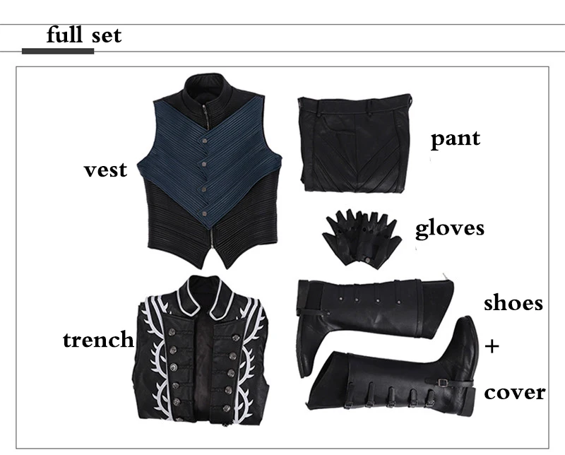 DMC5 костюм Вергилия наряд косплей злой Данте братец вергил кожаный ...