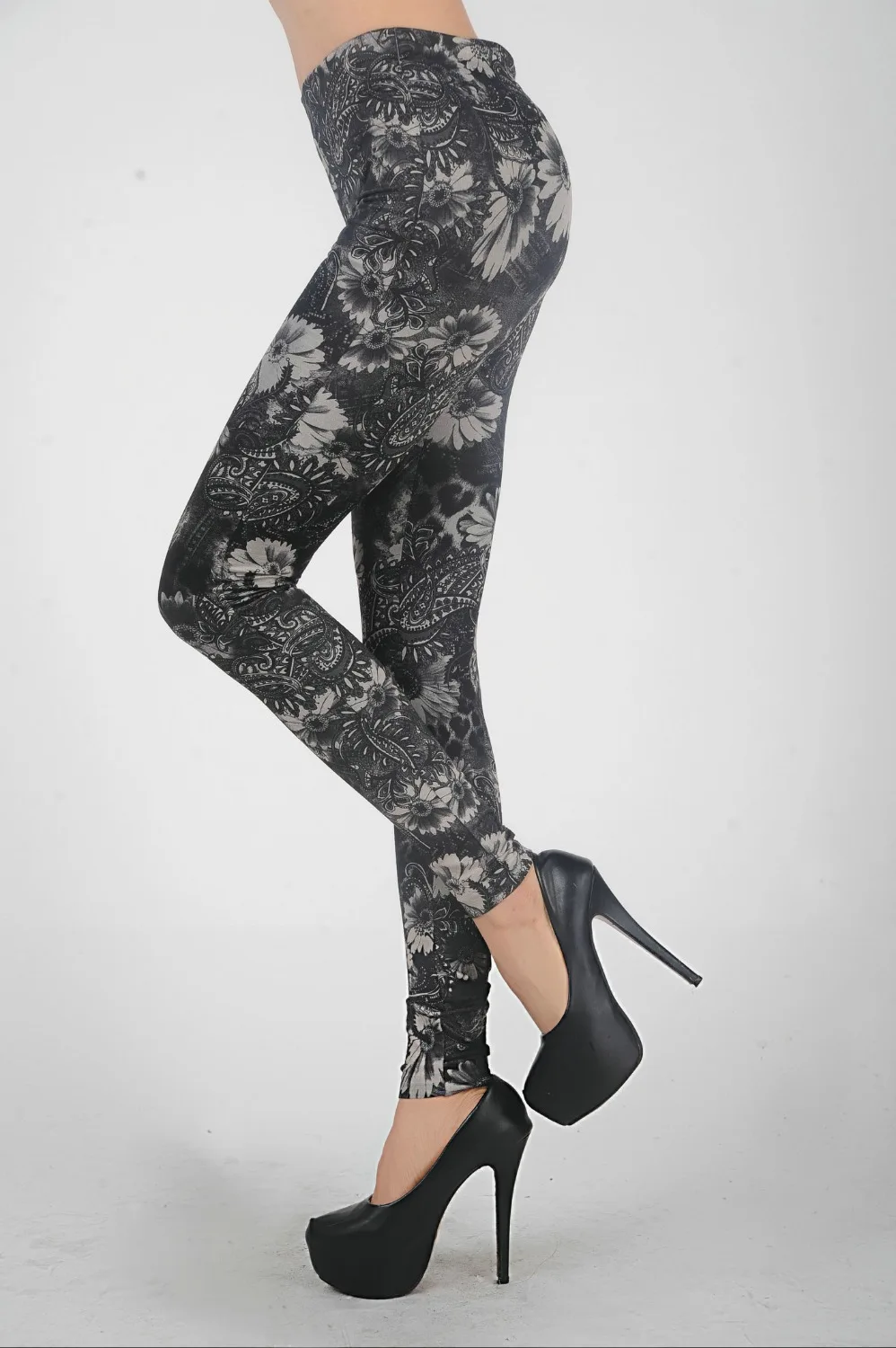 Summer Women's Leggings Drop Shipping ML7592 Ladies Big Flower Floral ...