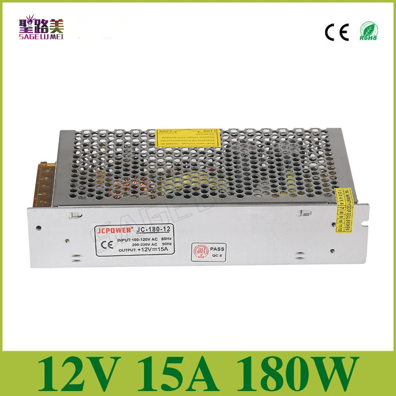 High quality 1pcs DC 12V 15A 180W led Regulated Switching Power Supply ...