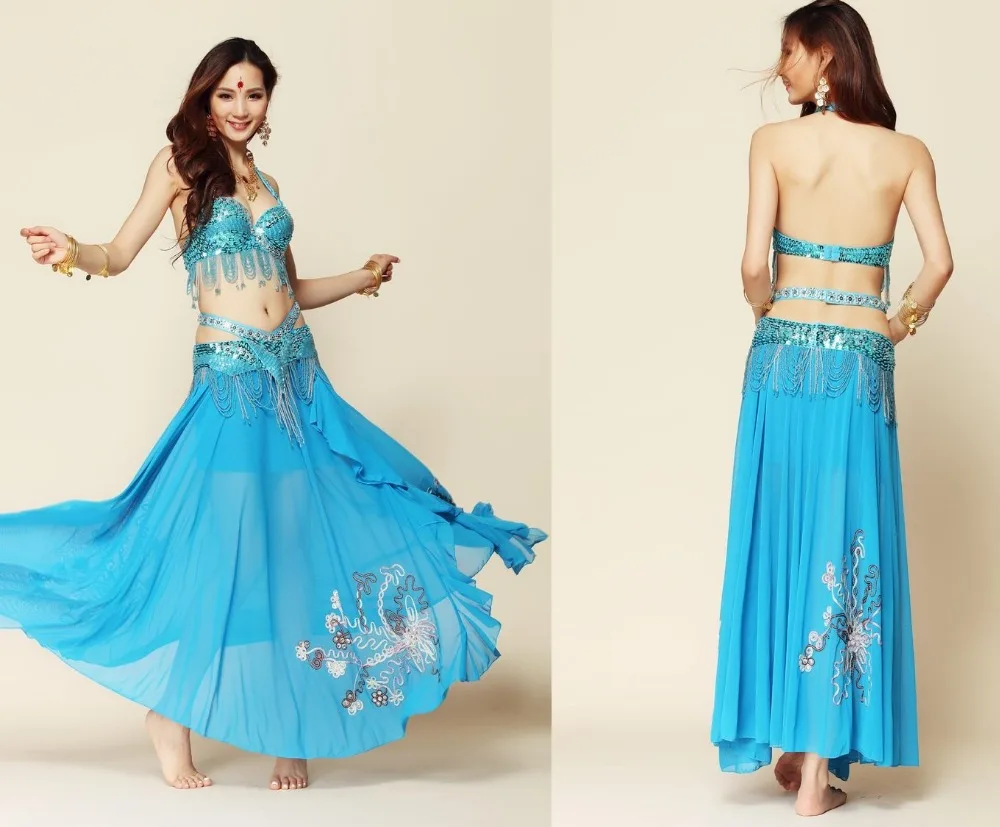 Belly Dance Skirt Andgradient Bra New Bellydance Costumes Circle Beaded