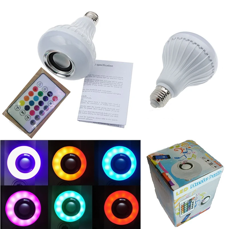 Wireless-12W-Power-E27-LED-rgb-Bluetooth-Speaker-Bulb-Light-Lamp-smart ...