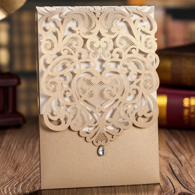 Elegant Wedding Invitations With Rhinestones