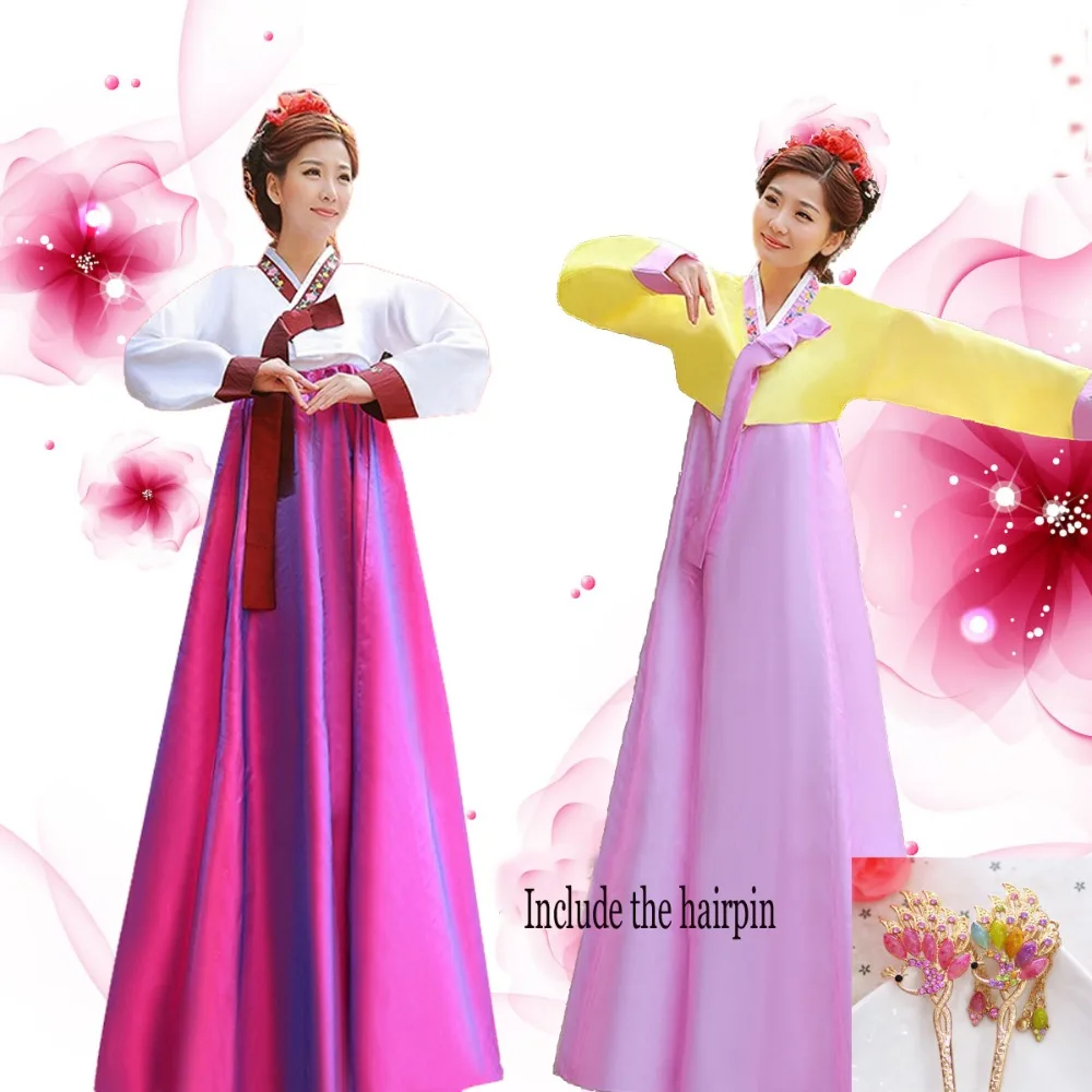 High-Quality-Silk-Women-Hanbok-Long-Sleeve-Traditional-Korean-National ...