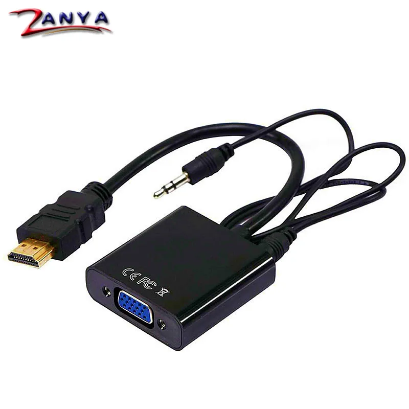 HDMI to VGA HD Video Adapter Cable with 3.5mm Audio Line Male HDMI to ...