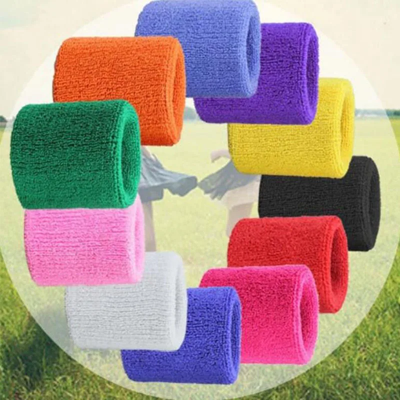 2PCS Sport Running Wrist Band Support Excise Soft Sweat Towel Wristband ...
